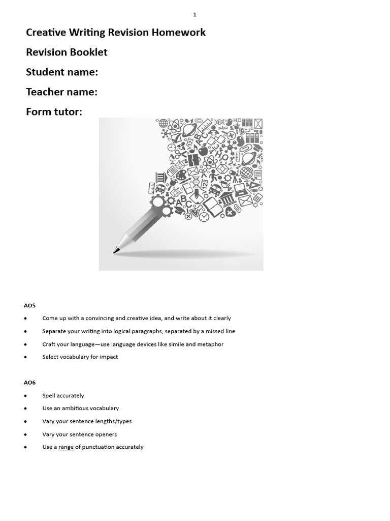 Creative-Writing Homework Booklet by Gary Hammonds | PDF | Linguistics ...