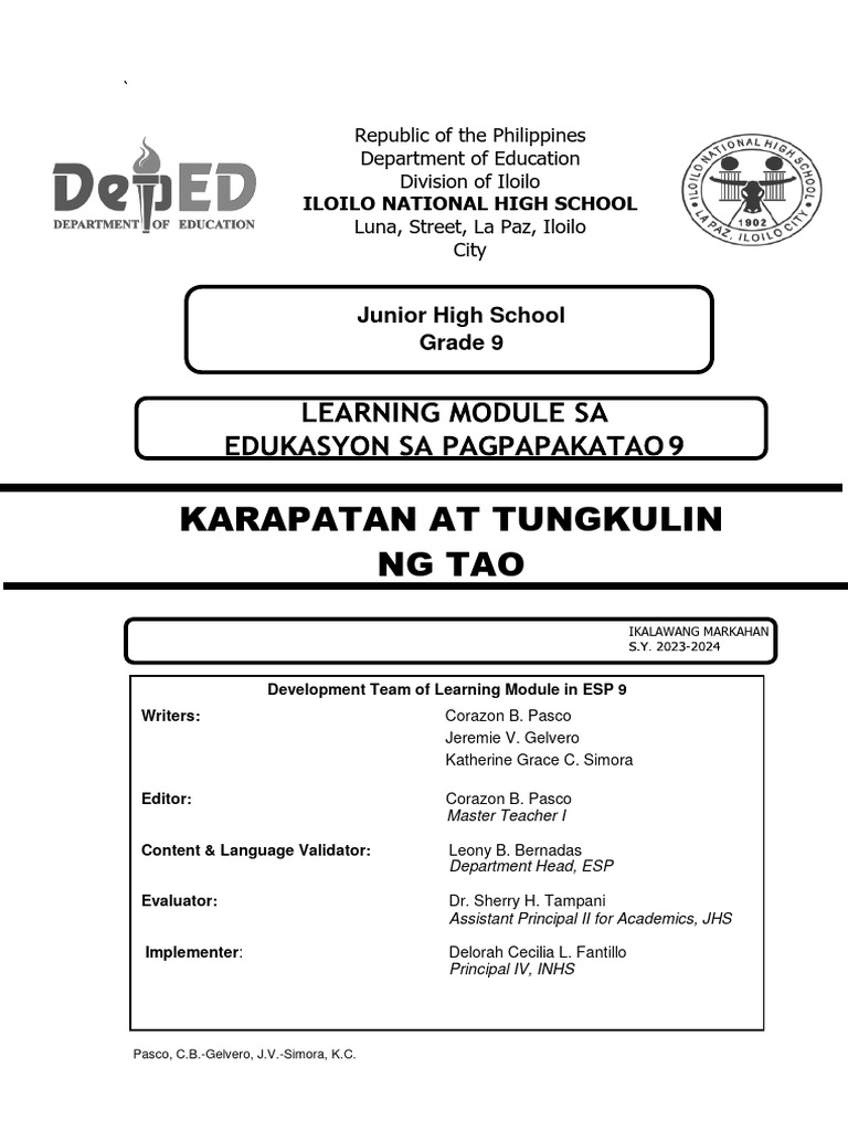 Q2 Esp 9 Non Color Coded | PDF
