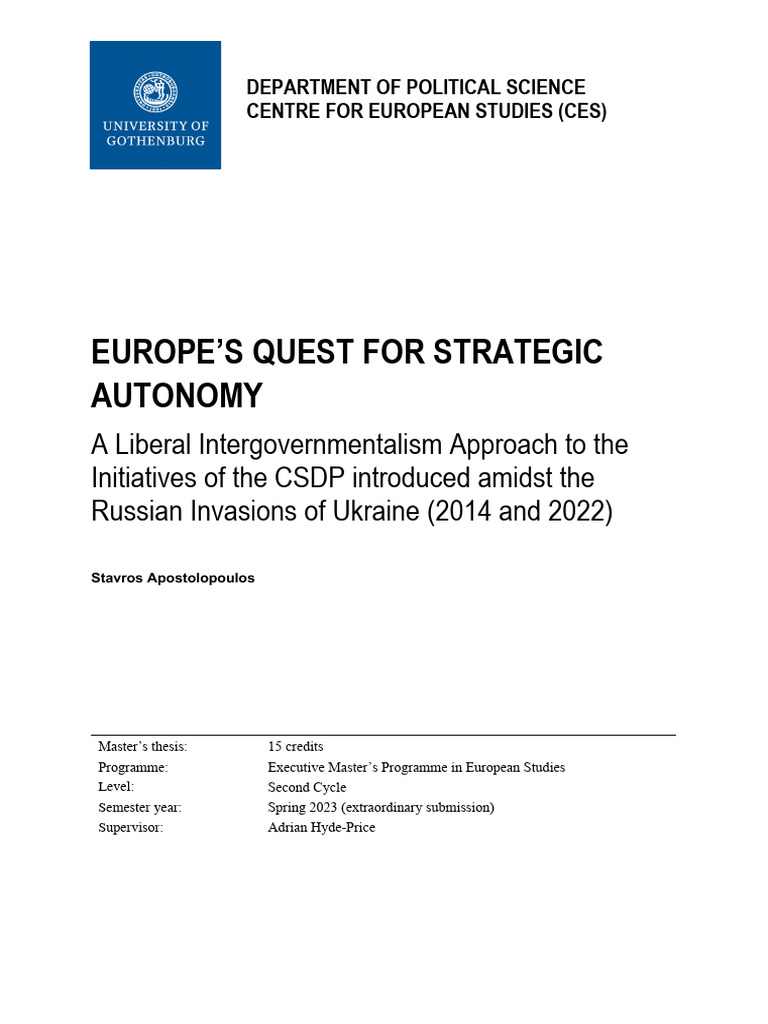EU's Quest For Strategic Autonomy | PDF | European Union ...
