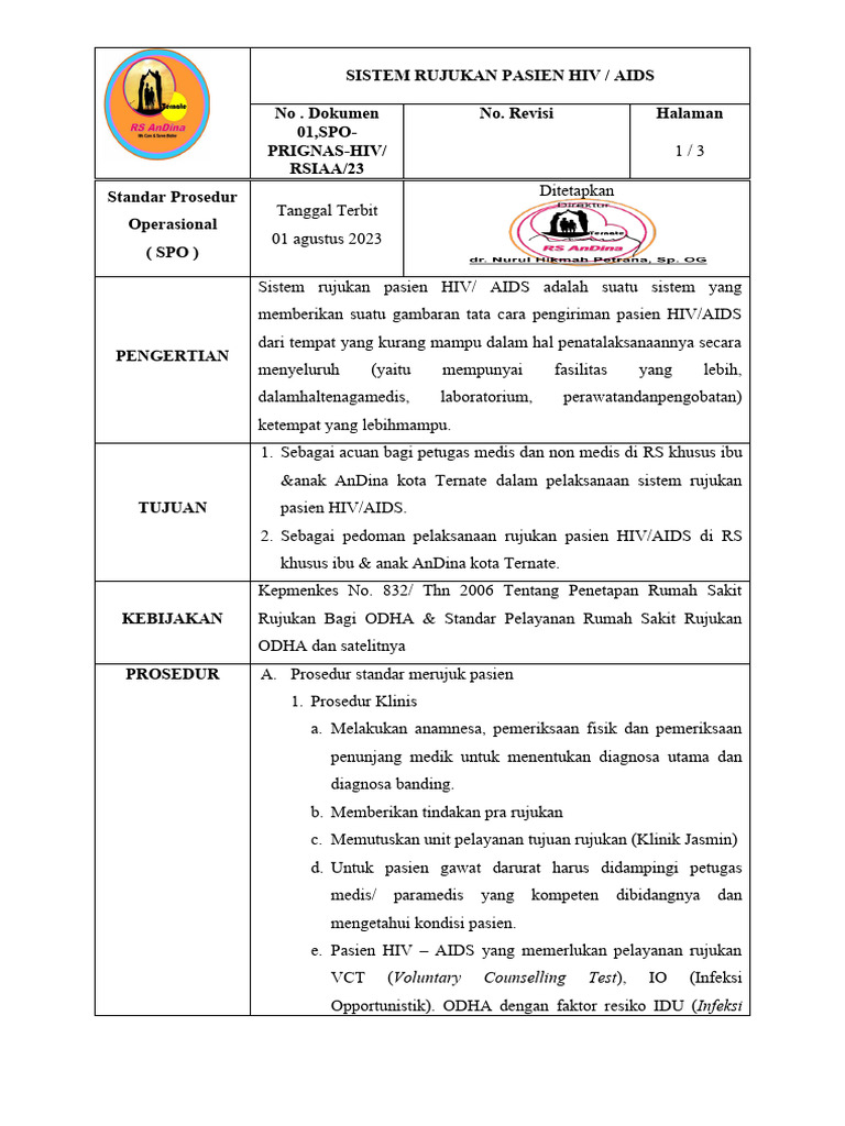 Prosedur Rujukan Pasien HIV/AIDS | PDF | Sains & Matematika