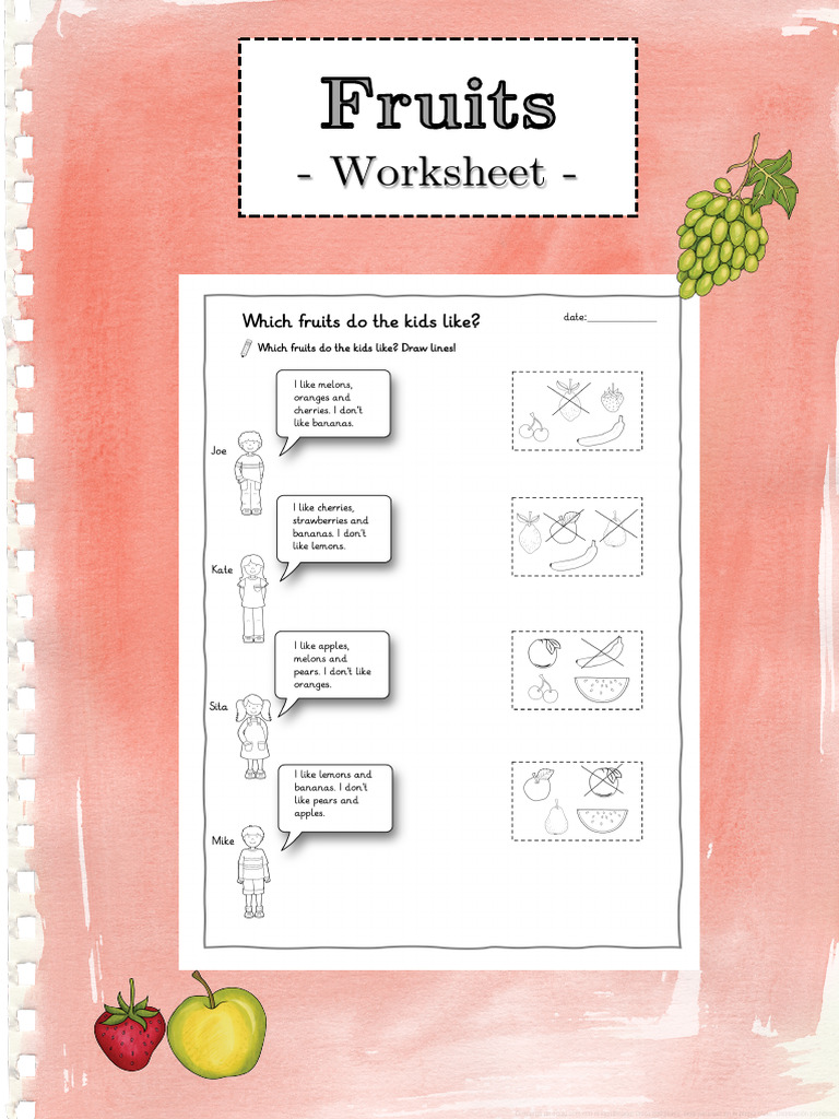 Fruits Worksheets Caros Materialwerkstatt | PDF