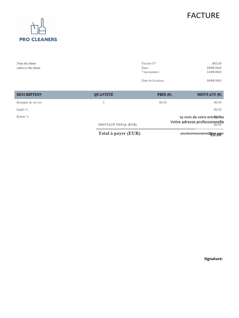 Modele de Facture Simple Word Gratuit | PDF