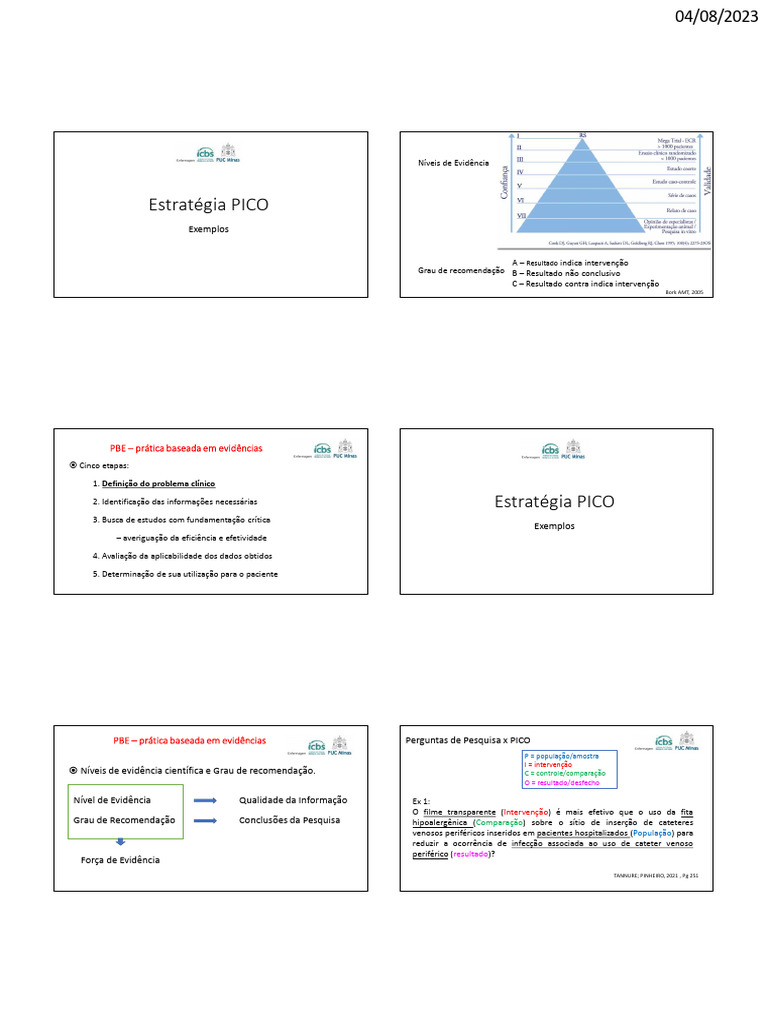 Aula 9 - Estratégia PICO - Exemplos | Download grátis PDF | Science