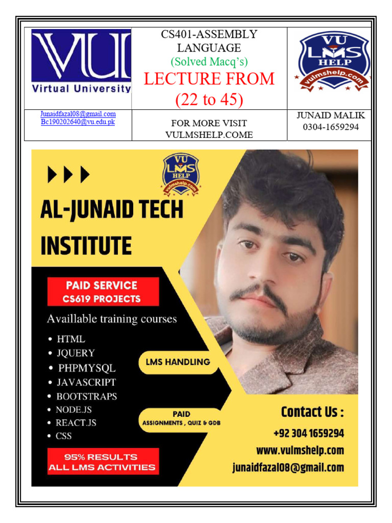CS401 SOLVED MCQs FINAL TERM BY JUNAID | PDF | Process (Computing) | Computer Hardware