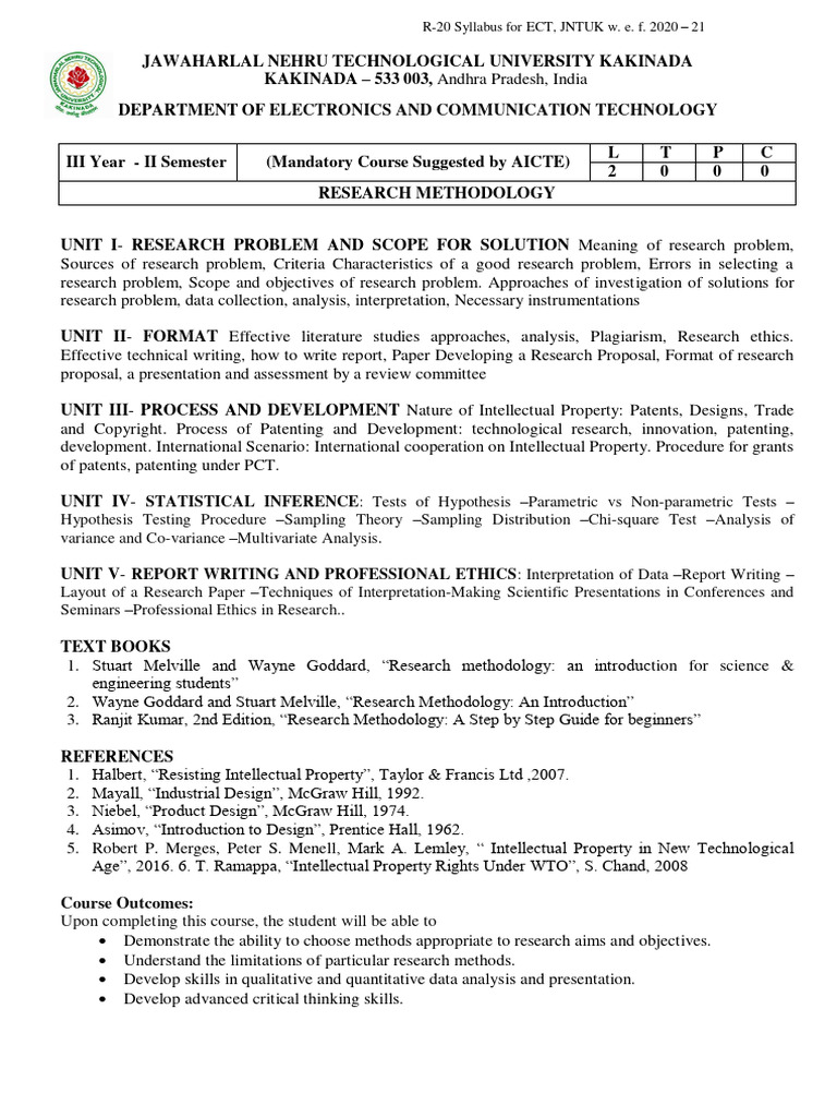 Research Methodology-Syllabus | PDF | Methodology | Science