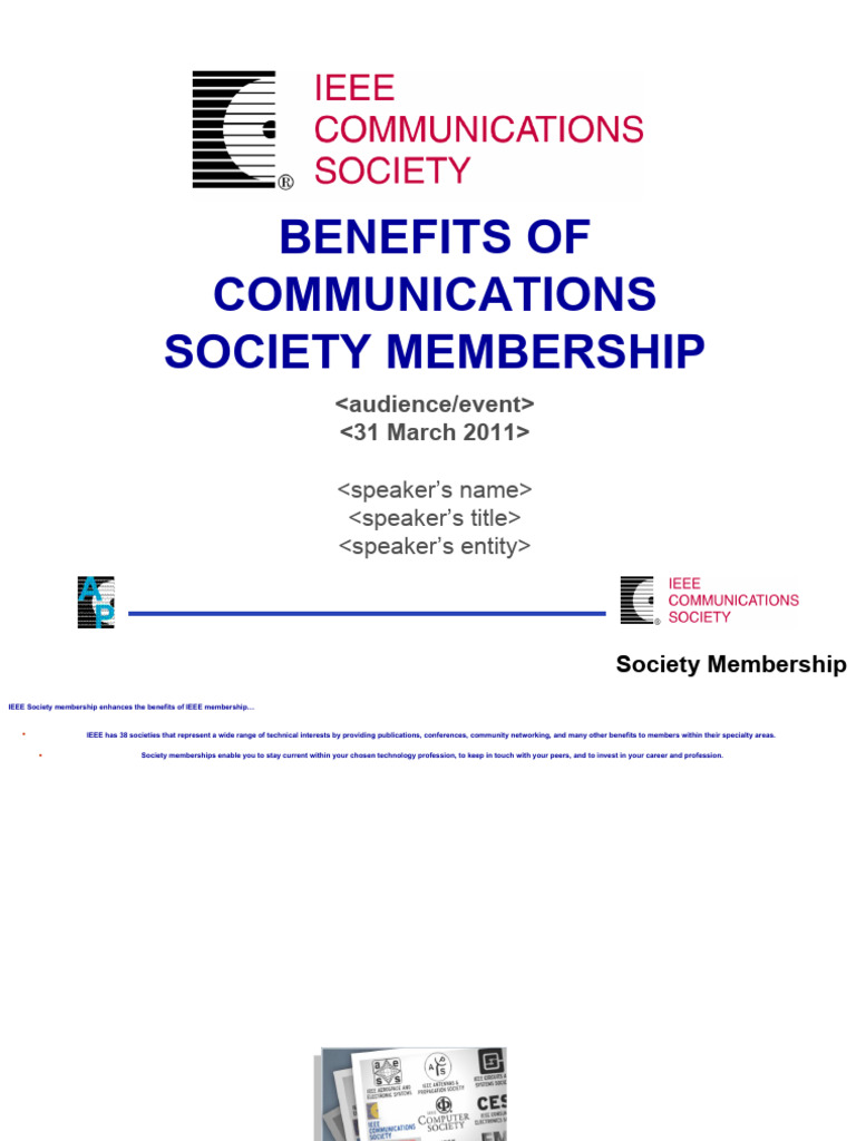 Join - ComSoc - and - Its - Benefits | PDF | Institute Of Electrical ...