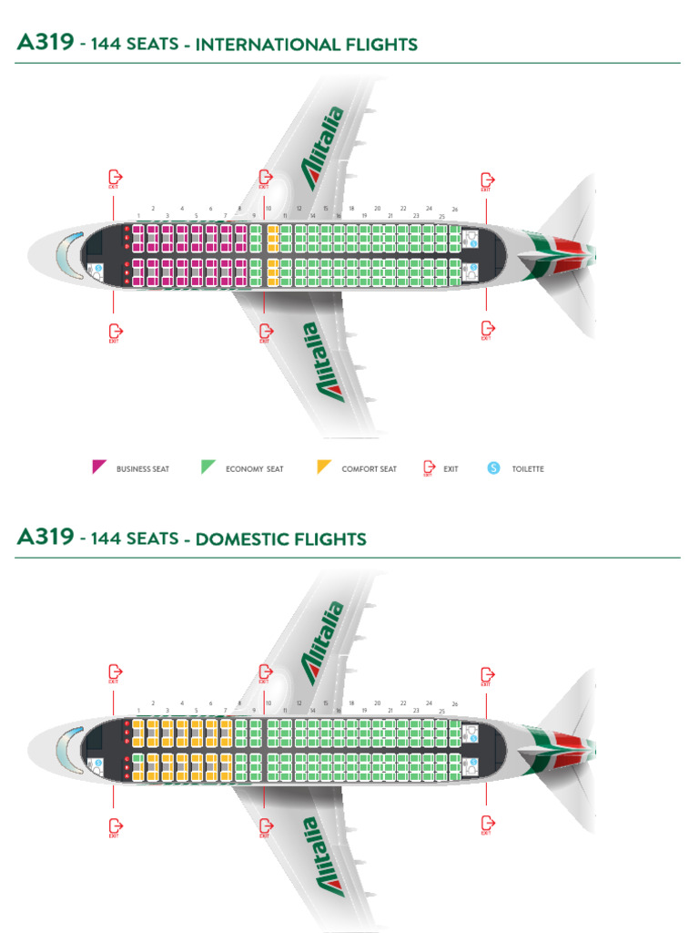A319 Seating Map for Alitalia Flights | PDF