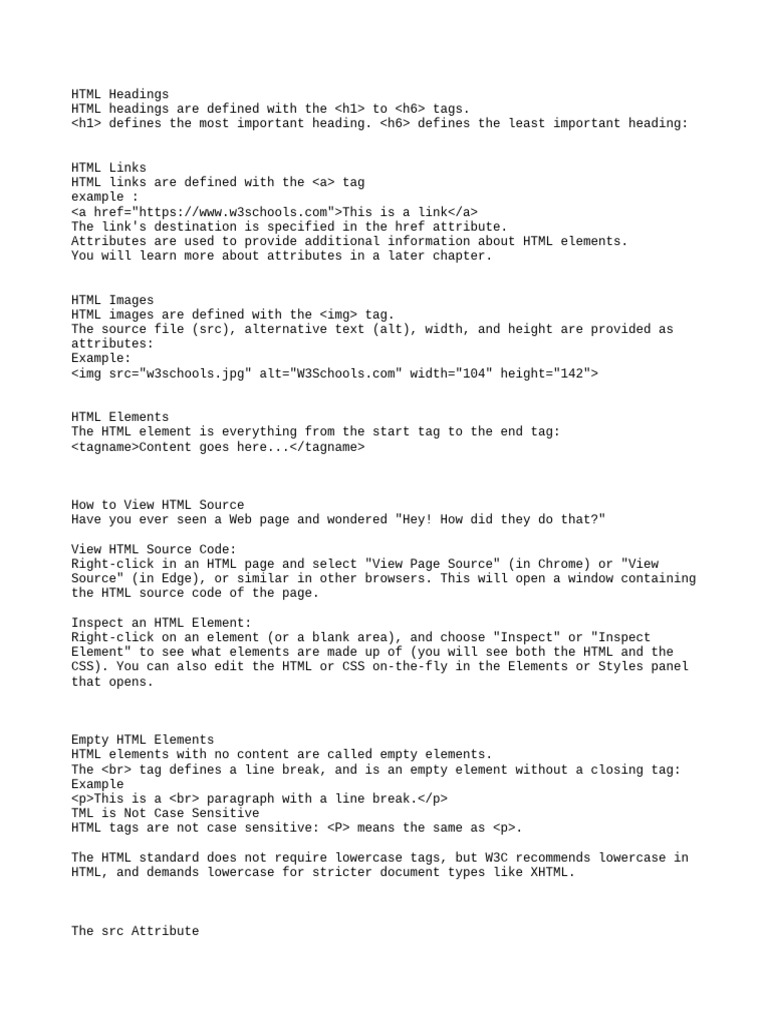 Lessons of HTML | PDF | Html Element | Html