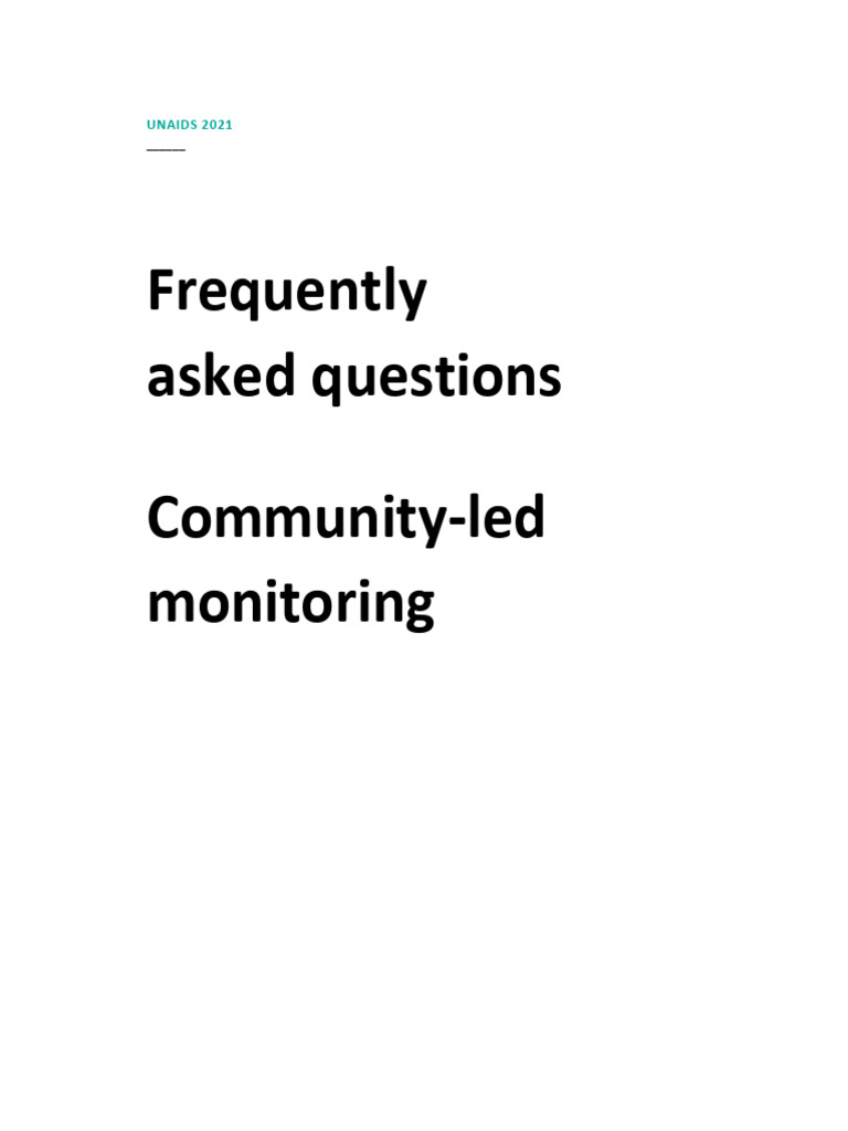 Faq - Establishing Community Led Monitoring Hiv Services - en | PDF ...