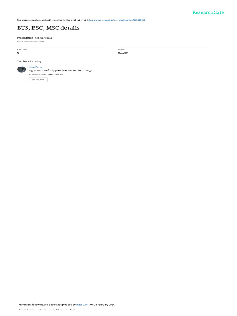 Bts BSC MSC Details | PDF | Computing | Information And Communications ...