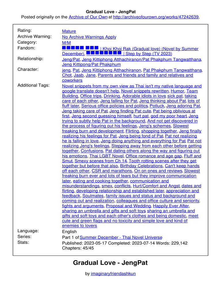 Gradual Love - JengPat | PDF