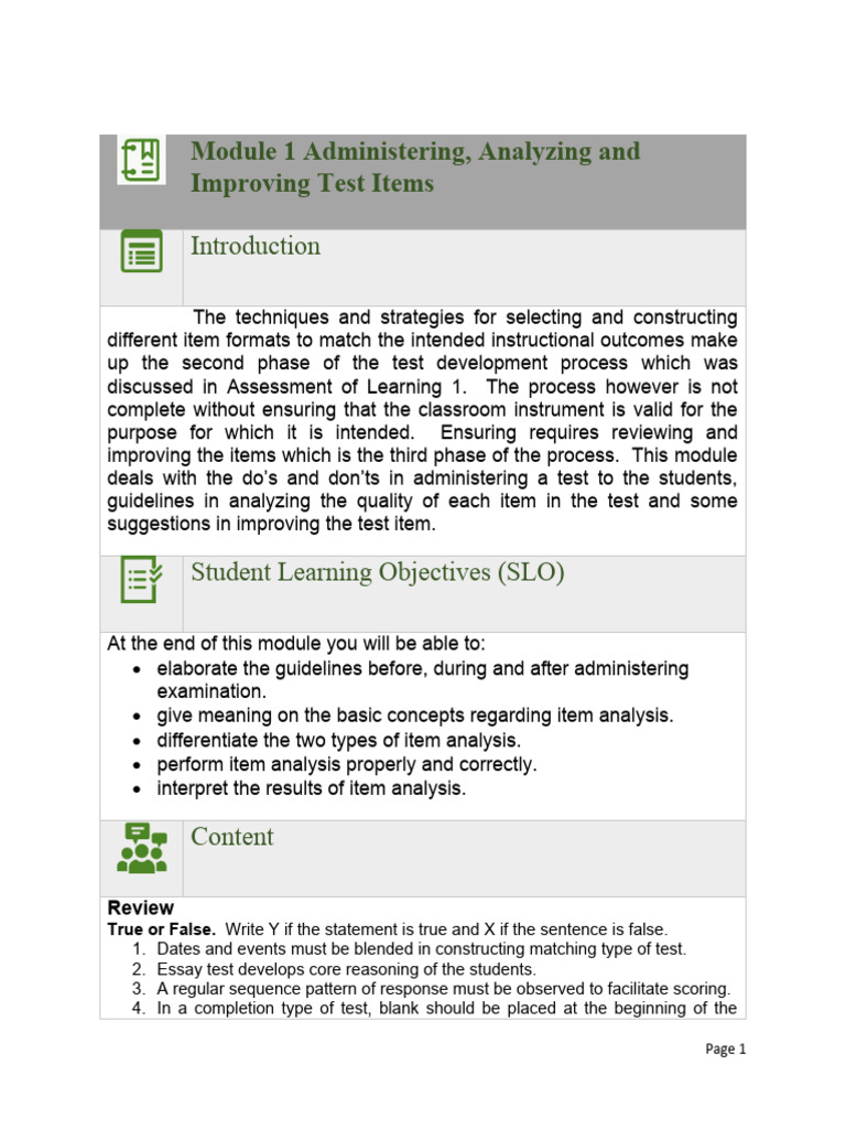 Module 1 in Assessment of Learning 2 Upload | Download Free PDF ...