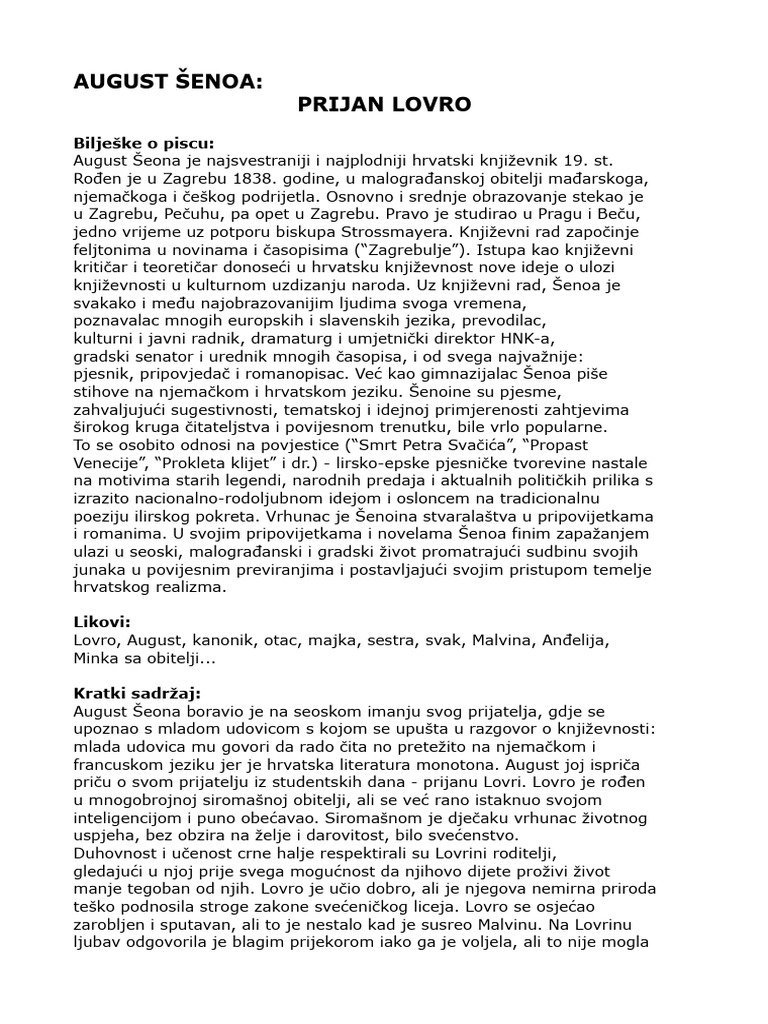 August Senoa Prijan Lovro Compress | PDF