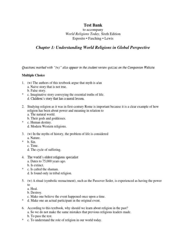 Chapter 1: Understanding World Religions in Global Perspective | PDF ...