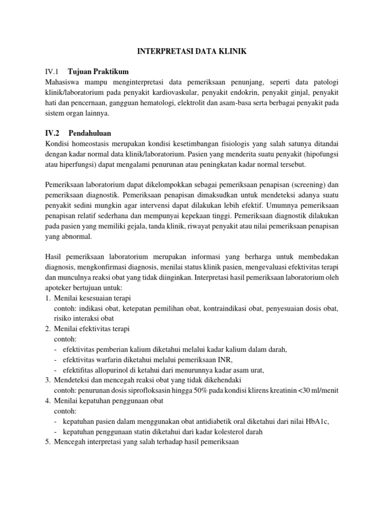 Modul Interpretasi Data Klinik | PDF