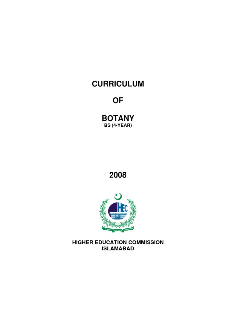 BS Botany Curriculum Overview 2008 | PDF | Gene | Analysis Of Variance