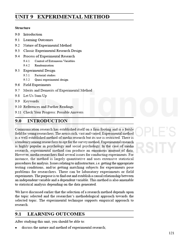 Unit 9 | Download Free PDF | Experiment | Design Of Experiments