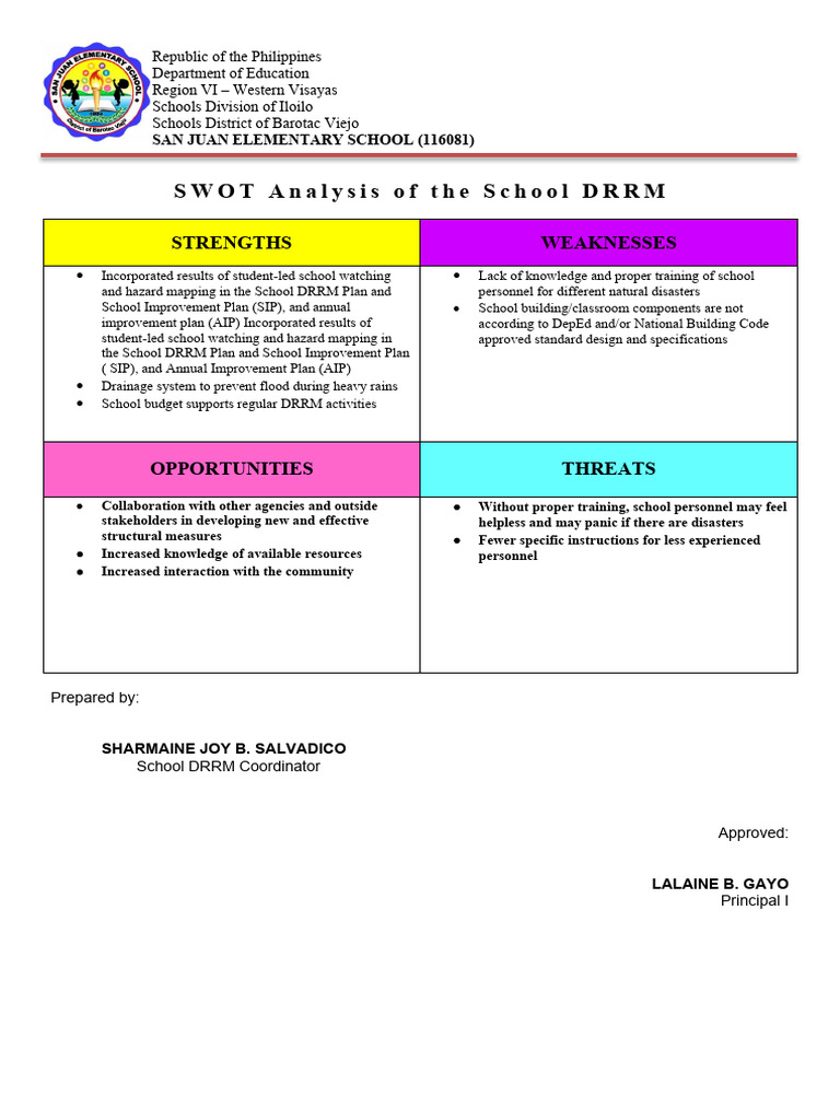 Swot Analysis DRRM | PDF