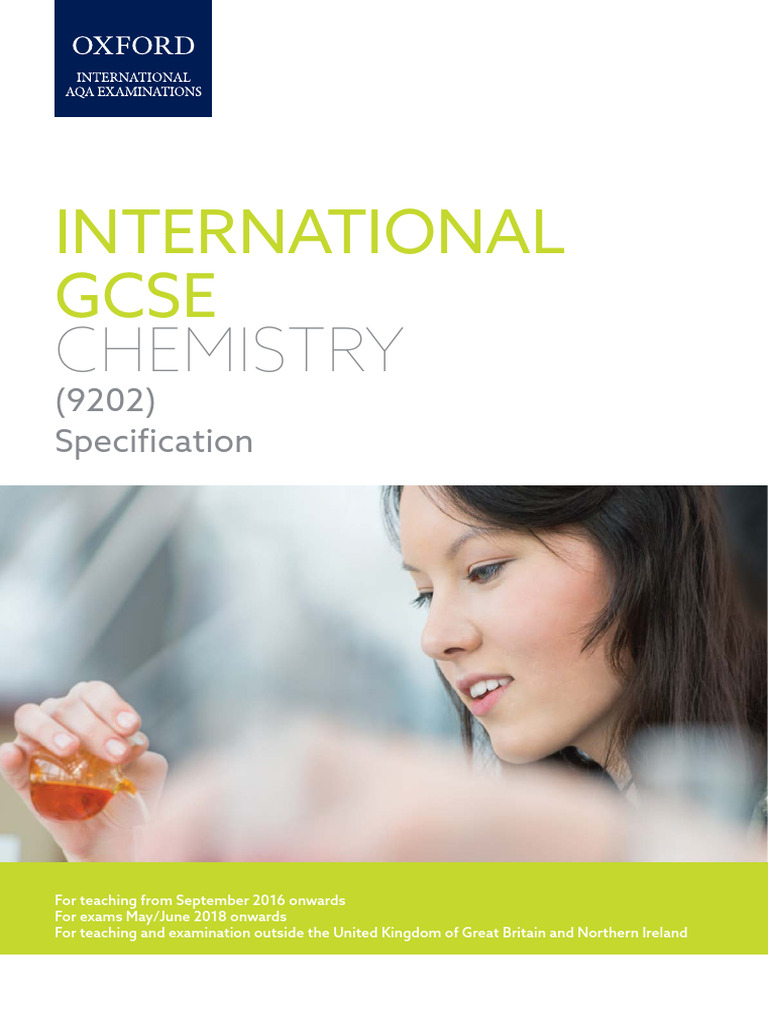 AQA IGCSE Chemistry Specification | PDF | Ionic Bonding | Ion