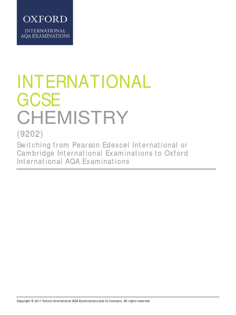 AQA IGCSE Chemistry Switching Guide v1 | PDF | Mole (Unit) | Chemical ...