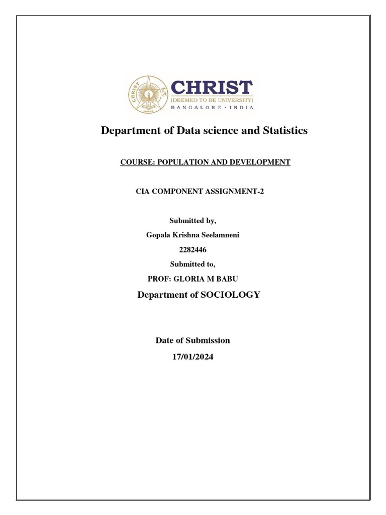 Population And Development Cia Component 2 Pdf Economic Growth
