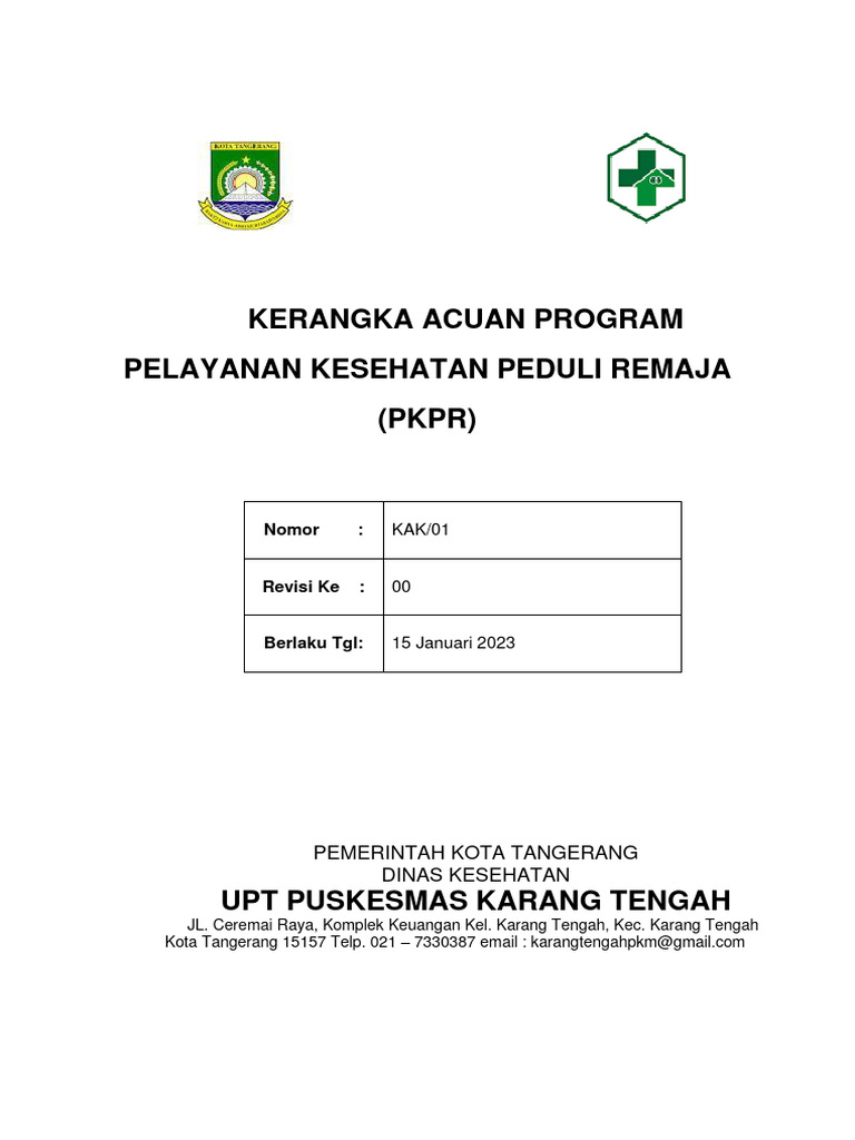 KAK PKPR 2023 (Posyandu Remaja) | PDF