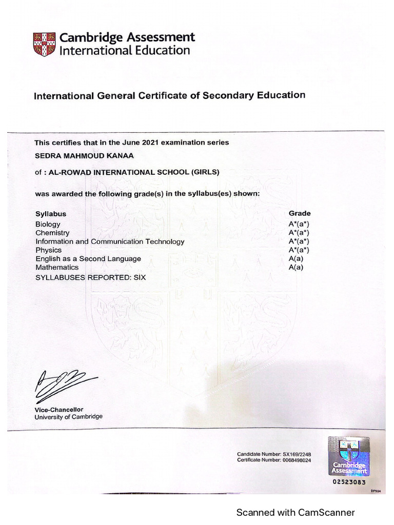 CIE Certificate | PDF
