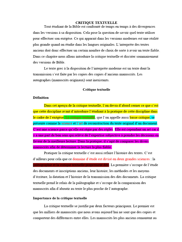Critique Textuelle Du NT | PDF