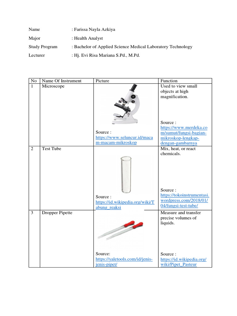 10 alat lab new farissa | PDF | Physical Sciences | Laboratory Equipment