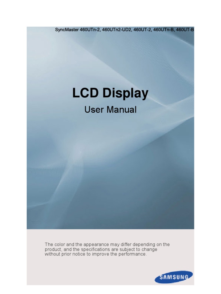LCD Display: User Manual | PDF | Hdmi | Personal Computers