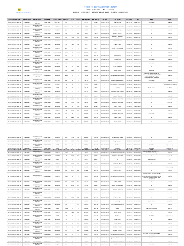 Momo Statement Report | PDF | Personal Finance | Retail Financial Services