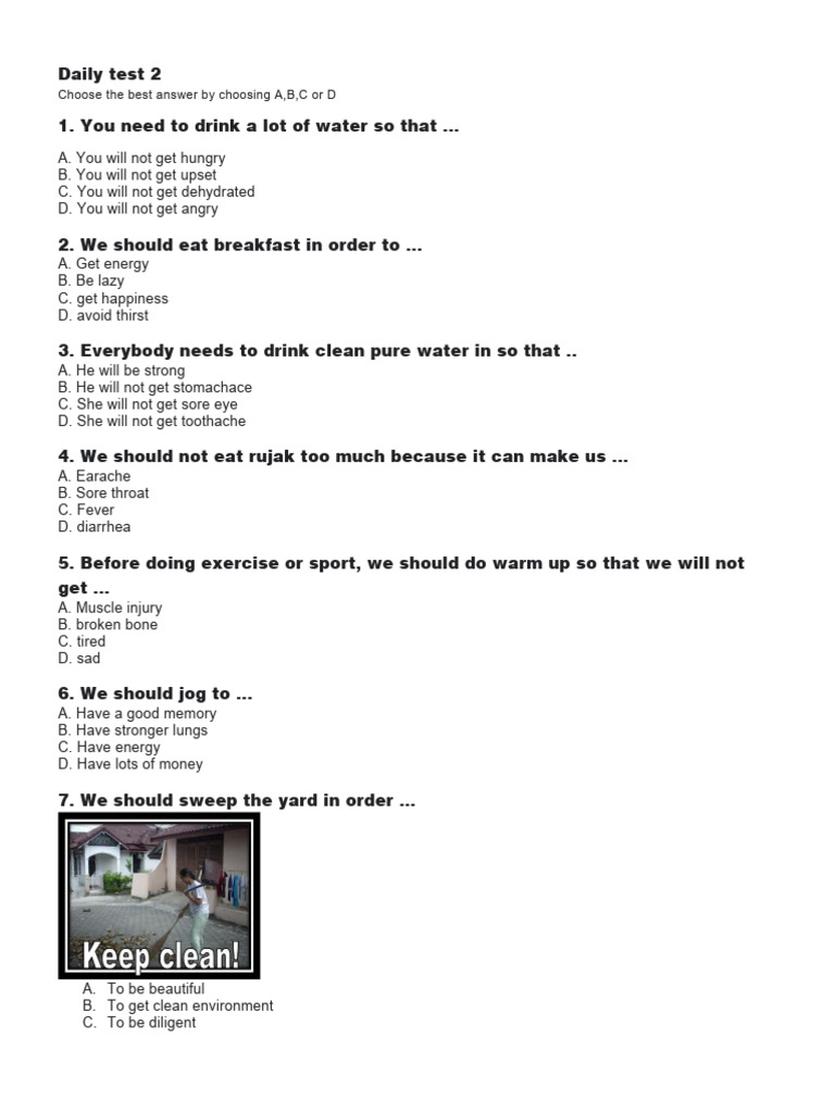 Daily Test 2 Klas 9 | PDF | Clinical Medicine