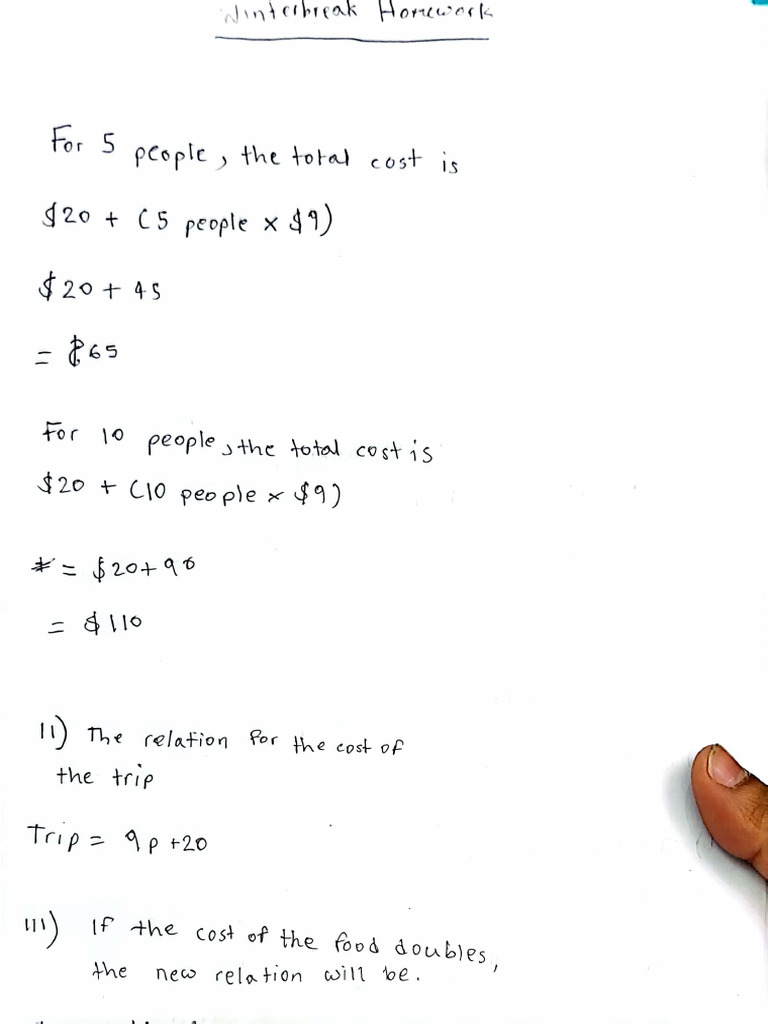 Math Winter Break Homework | PDF