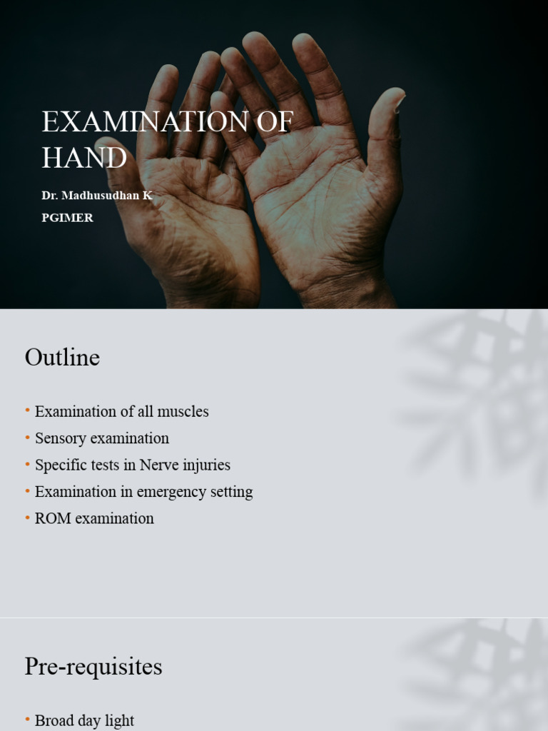 Hand Examination MS | Download Free PDF | Thumb | Anatomical Terms Of ...