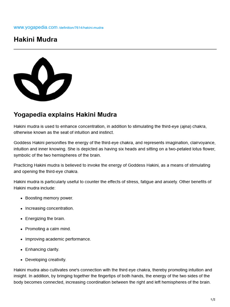 Hakini Mudra | PDF