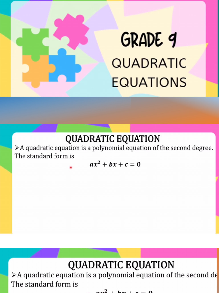Quadratic Equations | PDF