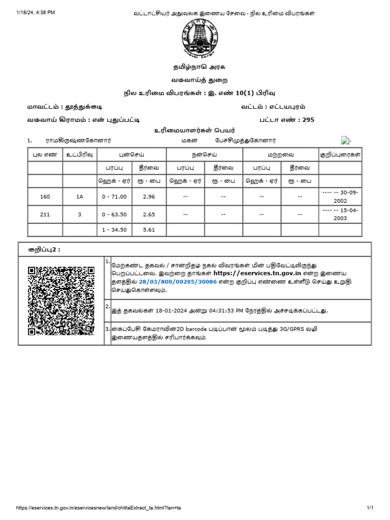 N.Puthupatti - 160-1A Patta | PDF