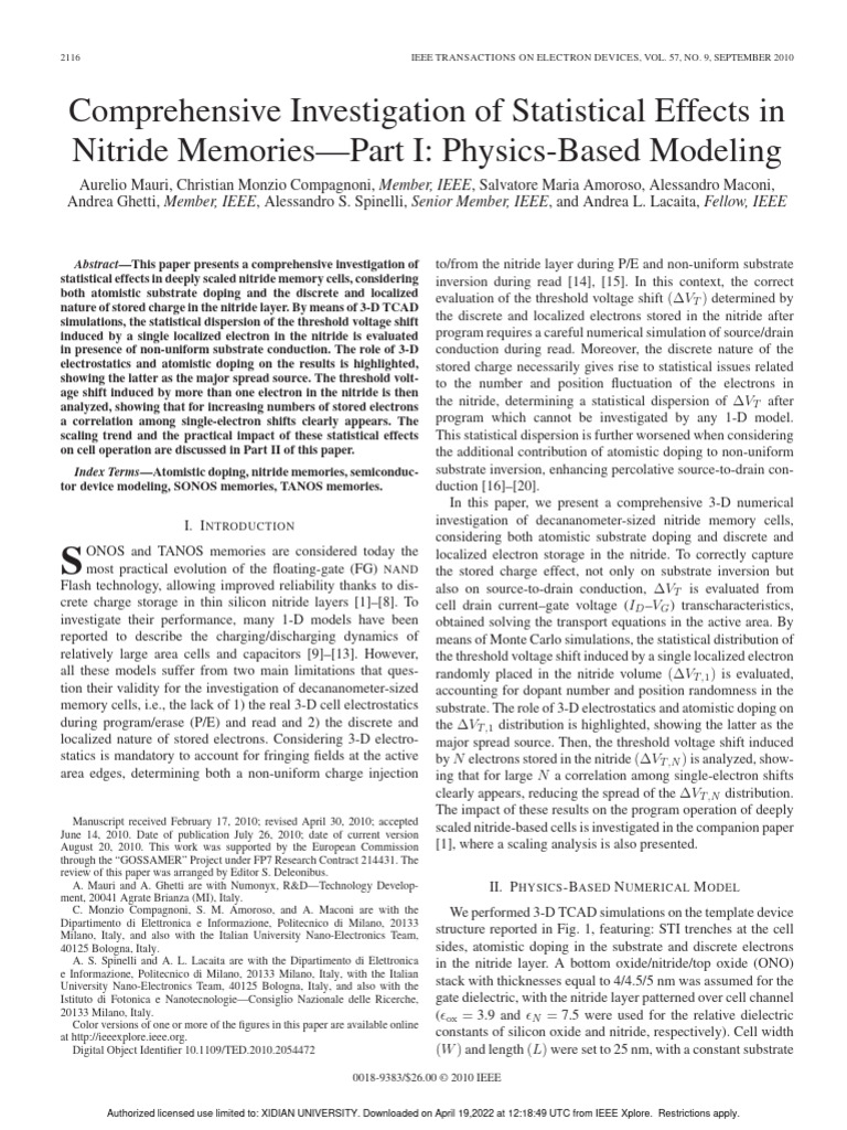 Comprehensive Investigation of Statistical Effects in Nitride ...