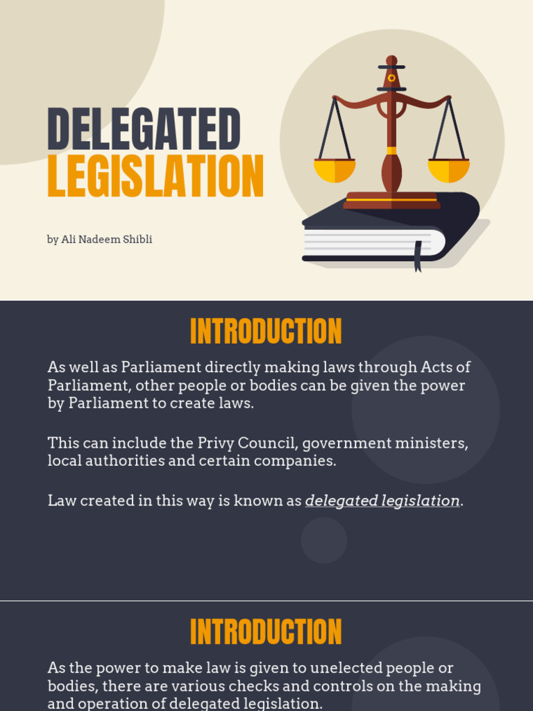 3.1 Types of Delegated Legislation | PDF | Parliament Of The United ...