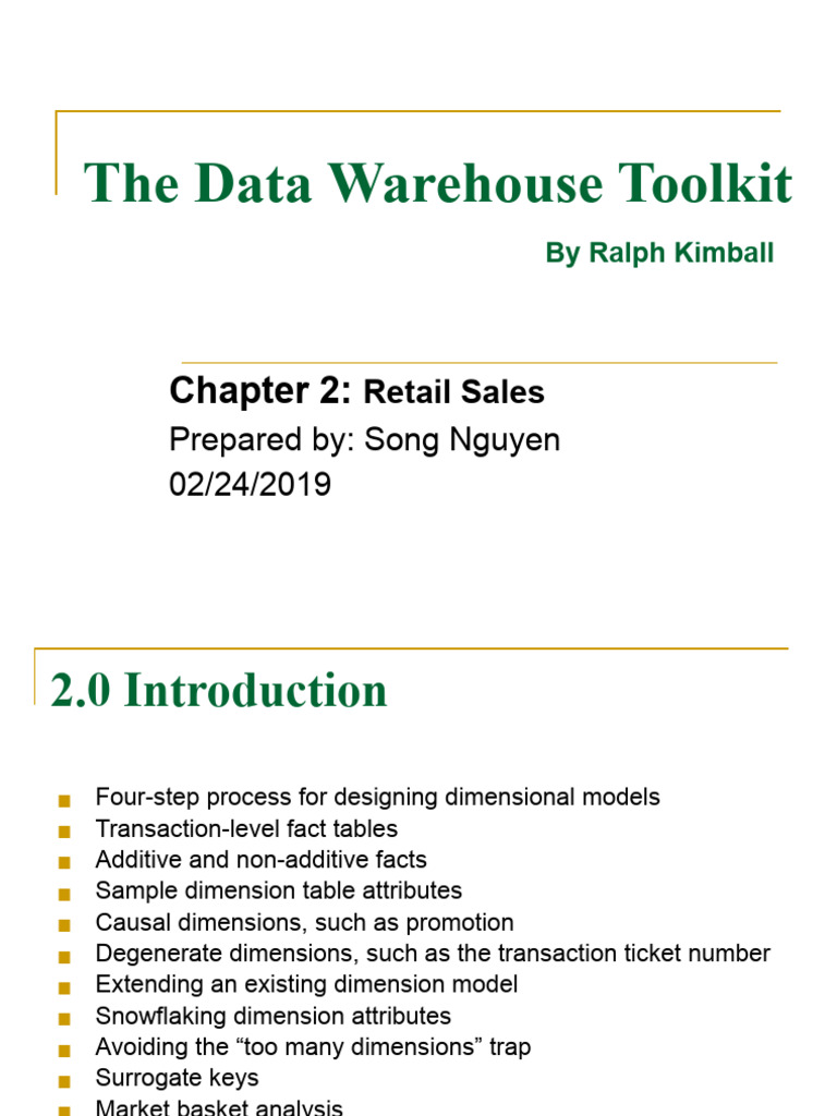 The Data Warehouse Toolkit_The Complete_Guide_To_Dimensional_Modeling - Chapter 02 | PDF | Data ...