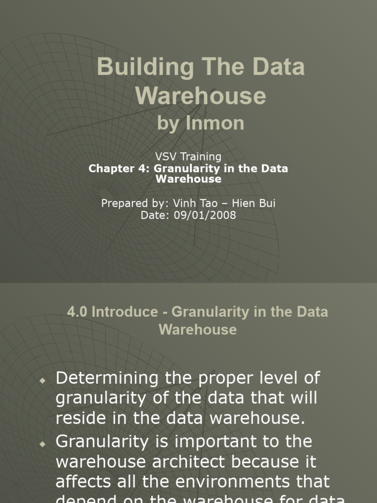 Building The Data Warehouse - Chapter 04 | PDF | Data Warehouse | Computer Science