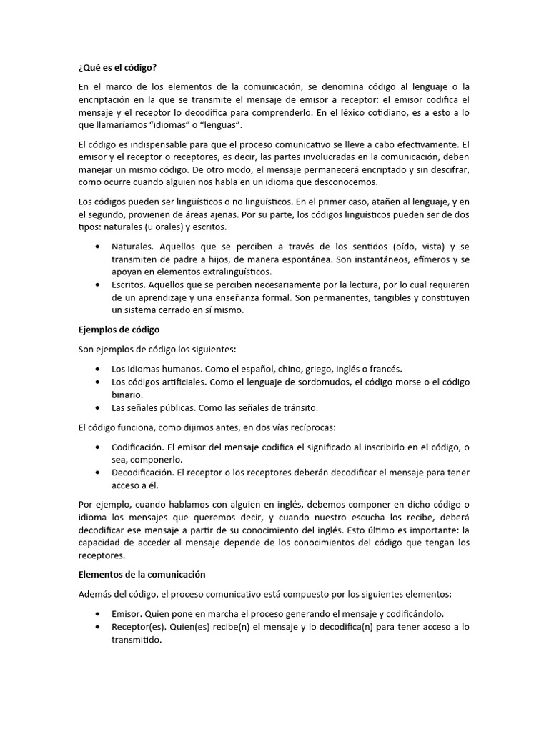 Qué Es El Código | PDF | Semiótica | Lingüística