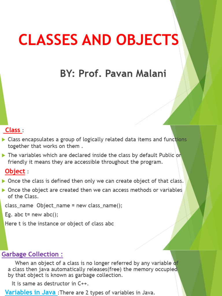 2 Classes And Objects 1 Pdf Method Computer Programming Class Computer Programming