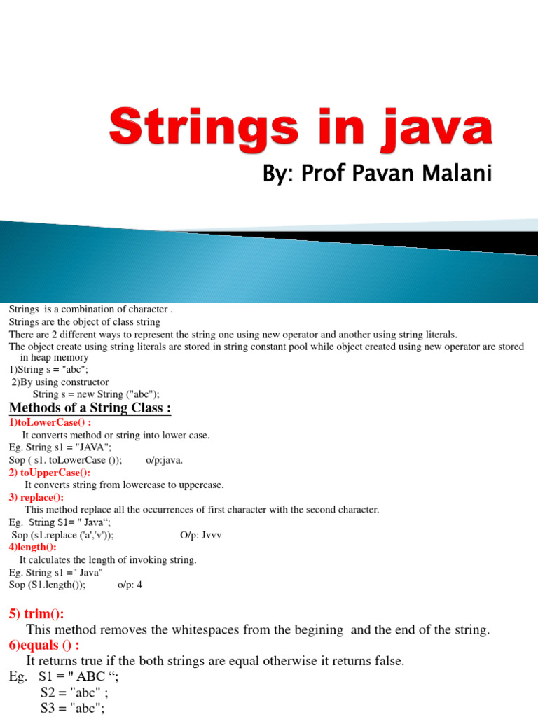 3strings In Java 2 Pdf String Computer Science Constructor Object Oriented Programming 
