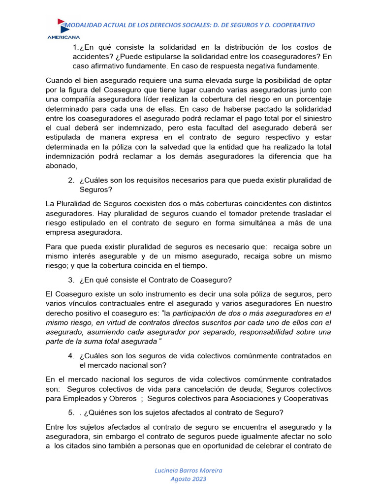 Tarea Unidad II | PDF | Póliza de seguros | Seguro