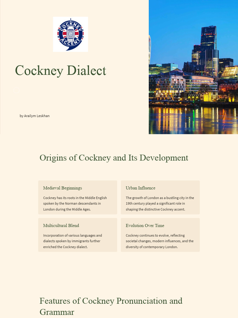 Cockney Dialects (Копия) | PDF