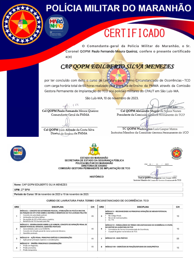 Certificado 27º BPM | PDF | Polícia | Polícia militar