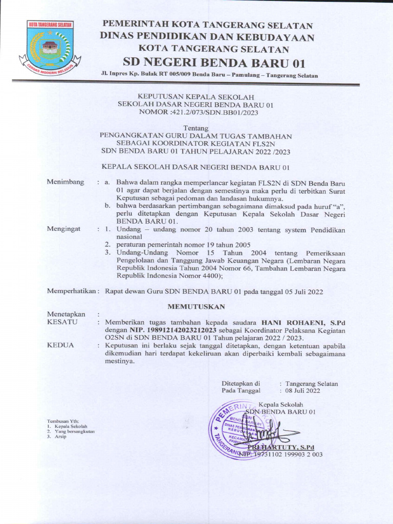 SK KOORDINATOR O2SN | PDF