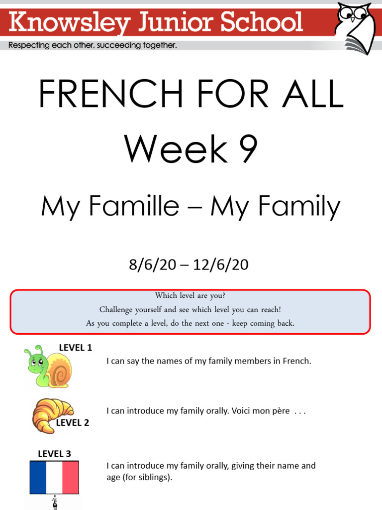 My Family in French: A Learning Guide | PDF
