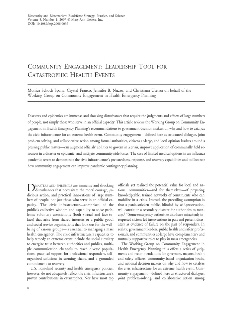 Community Engagement Leadership Tool For | PDF